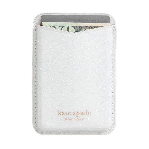 kate spade | Accessories | Kate Spade White Glitter Magnetic Magsafe ...